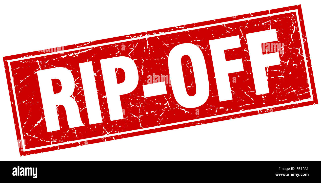 rip-off red square grunge stamp on white Stock Photo - Alamy