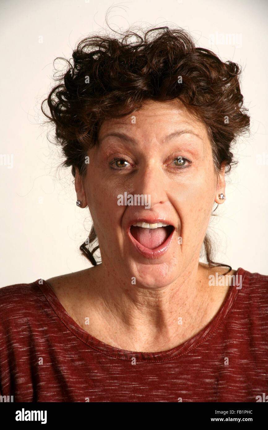 An adult woman imitates the expressions of a baby Stock Photo - Alamy