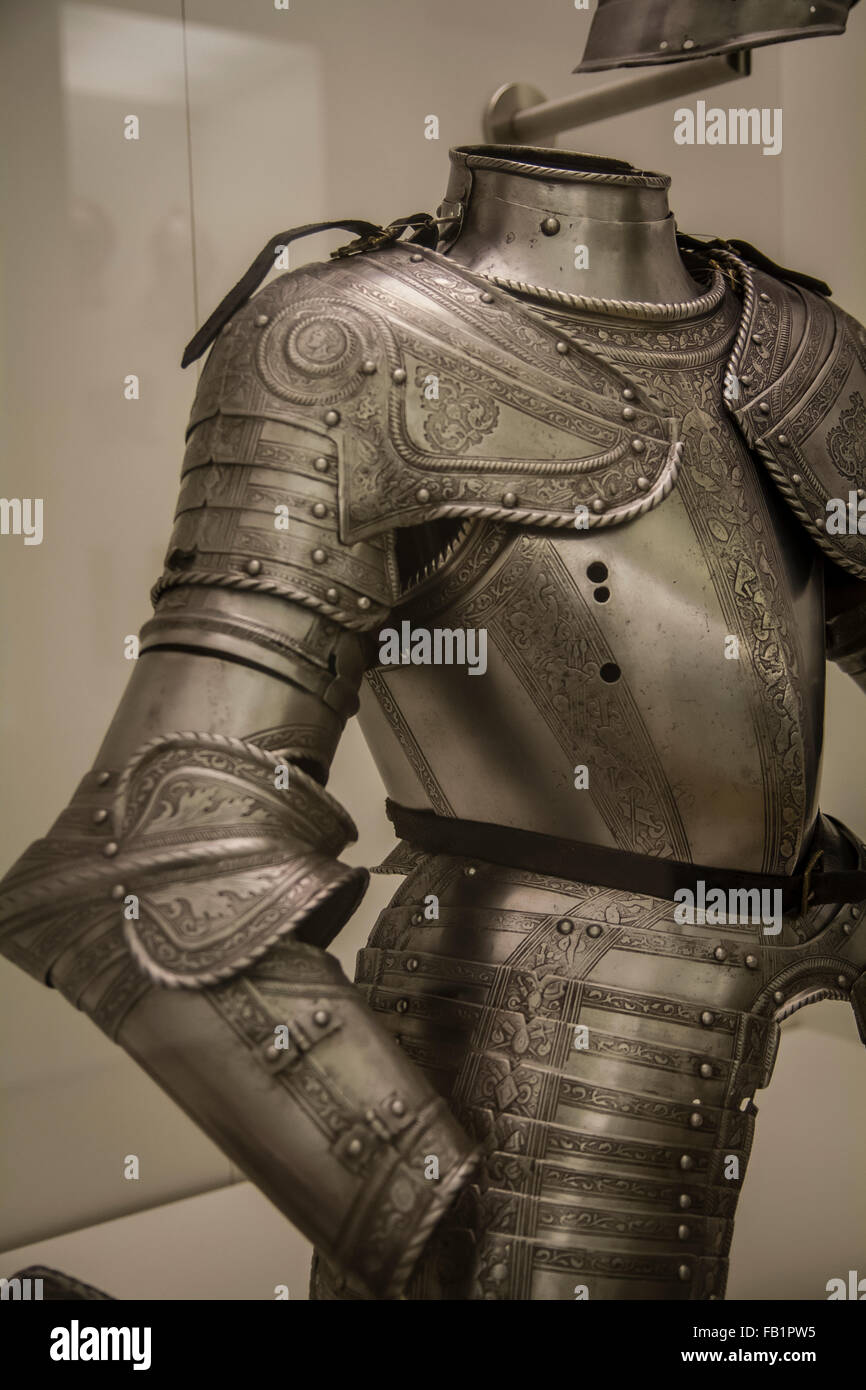 Medieval iron armor, Spanish armada Stock Photo - Alamy