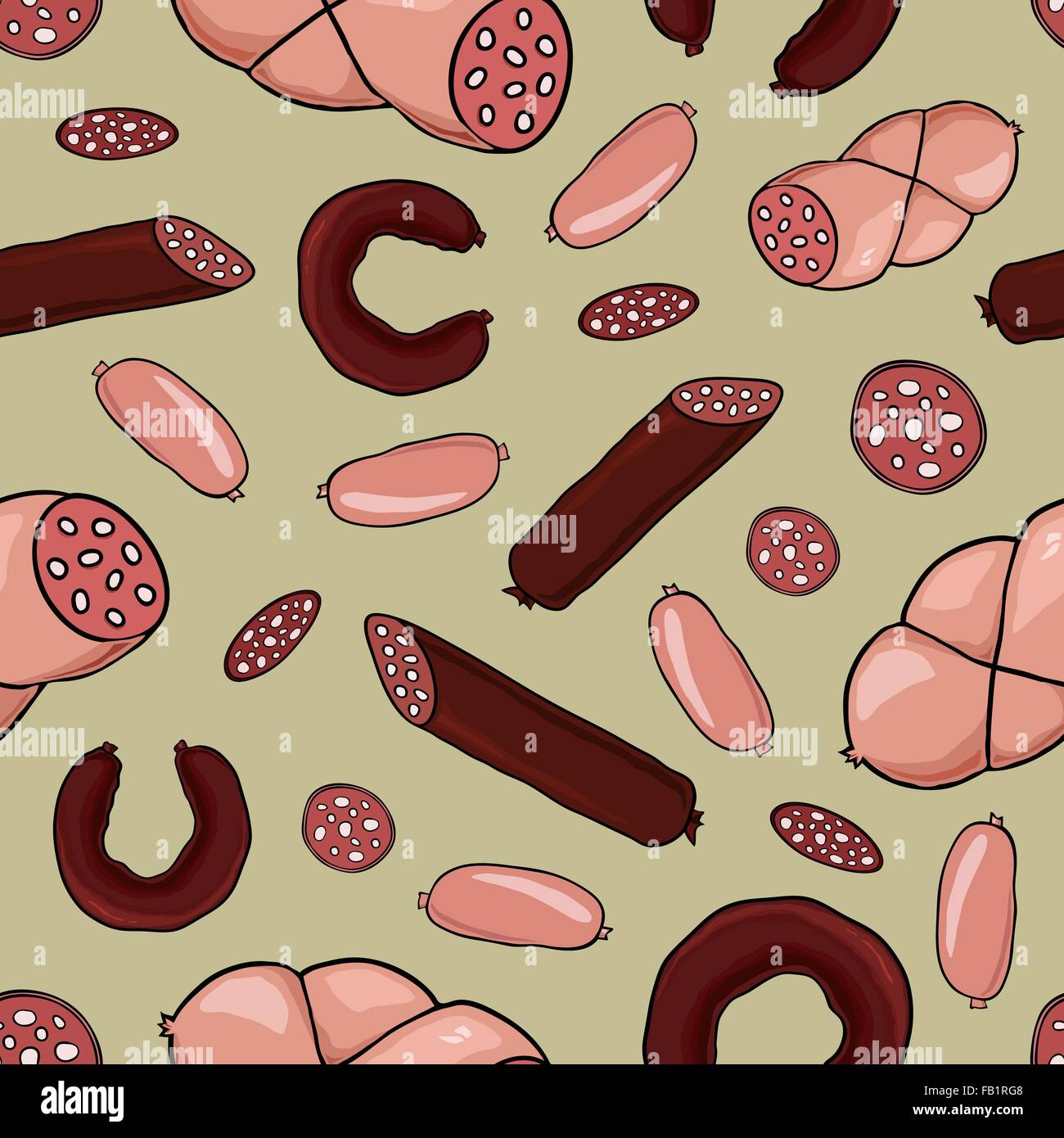 Seamless pattern with sausages Stock Vector Image & Art - Alamy