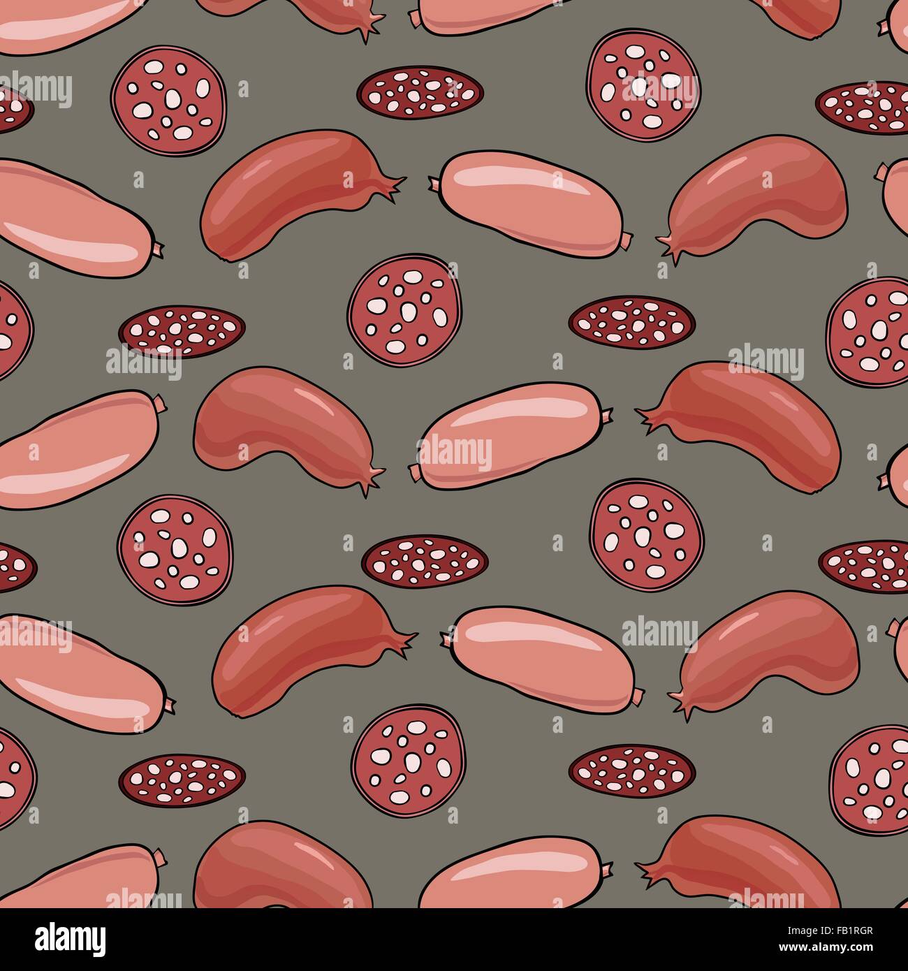 Meat sausage background Stock Vector Images - Alamy