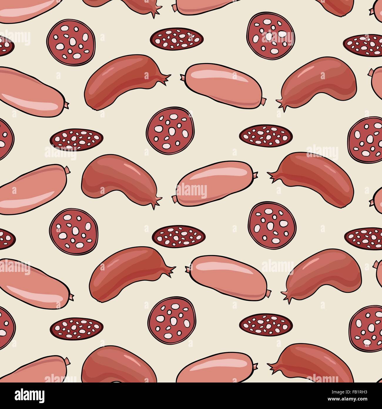 Seamless pattern with sausages Stock Vector Image & Art - Alamy