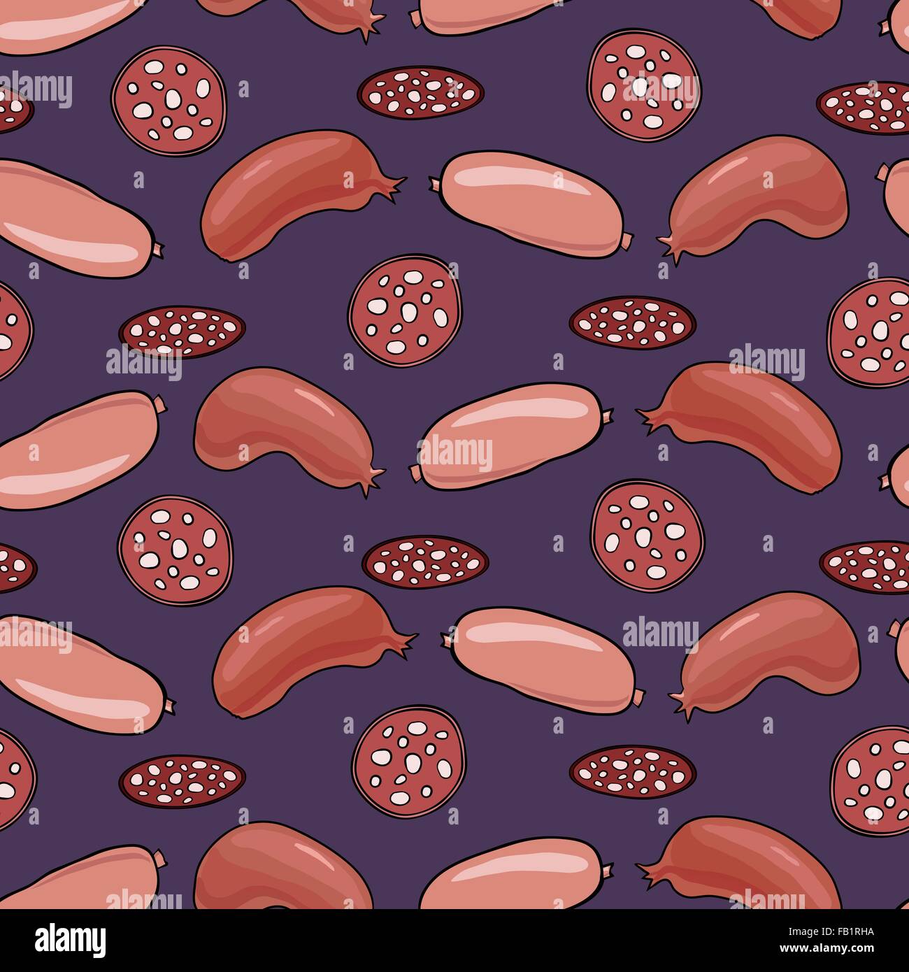 Seamless pattern with sausages Stock Vector Image & Art - Alamy