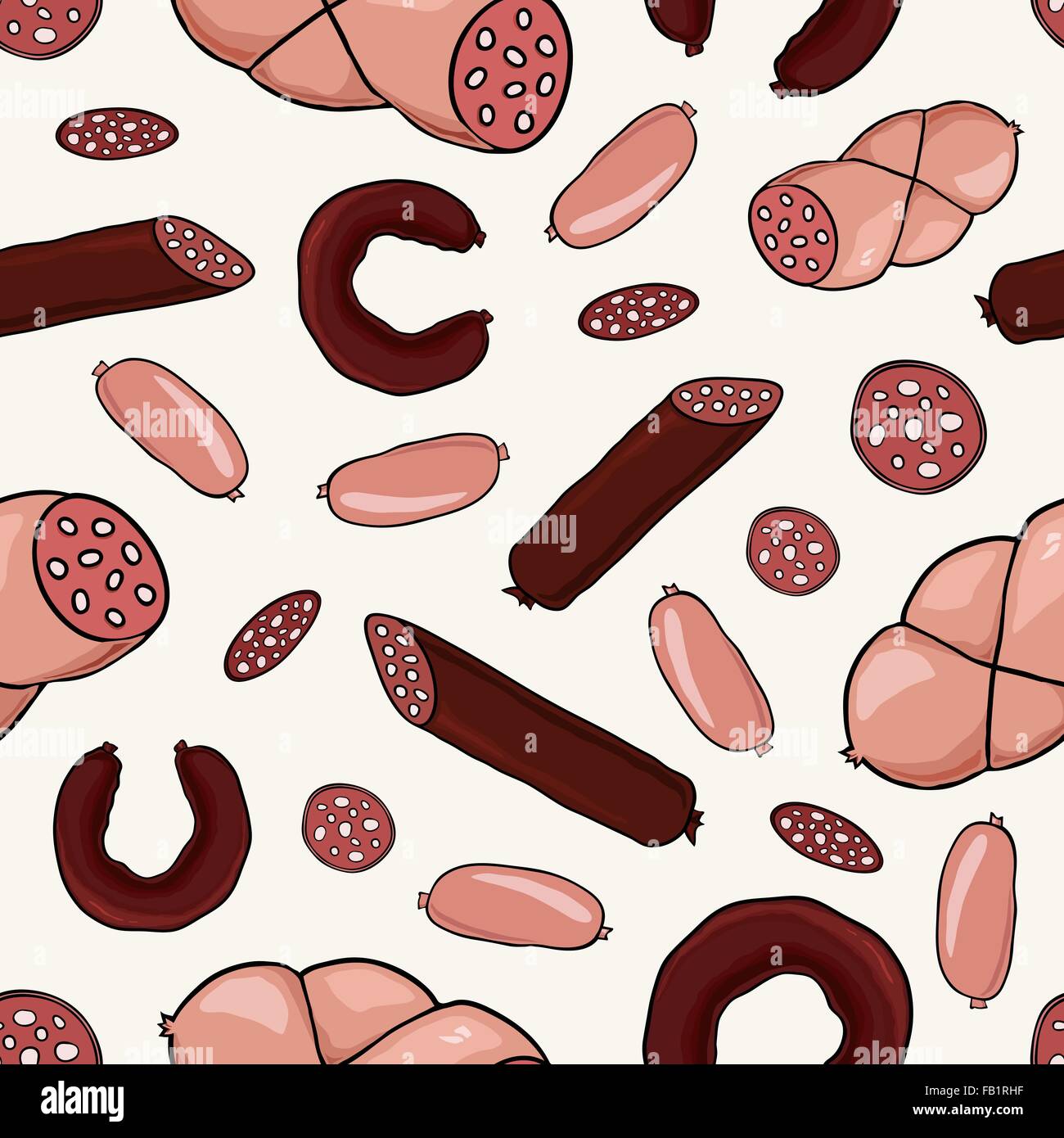 Seamless pattern with sausages Stock Vector Image & Art - Alamy