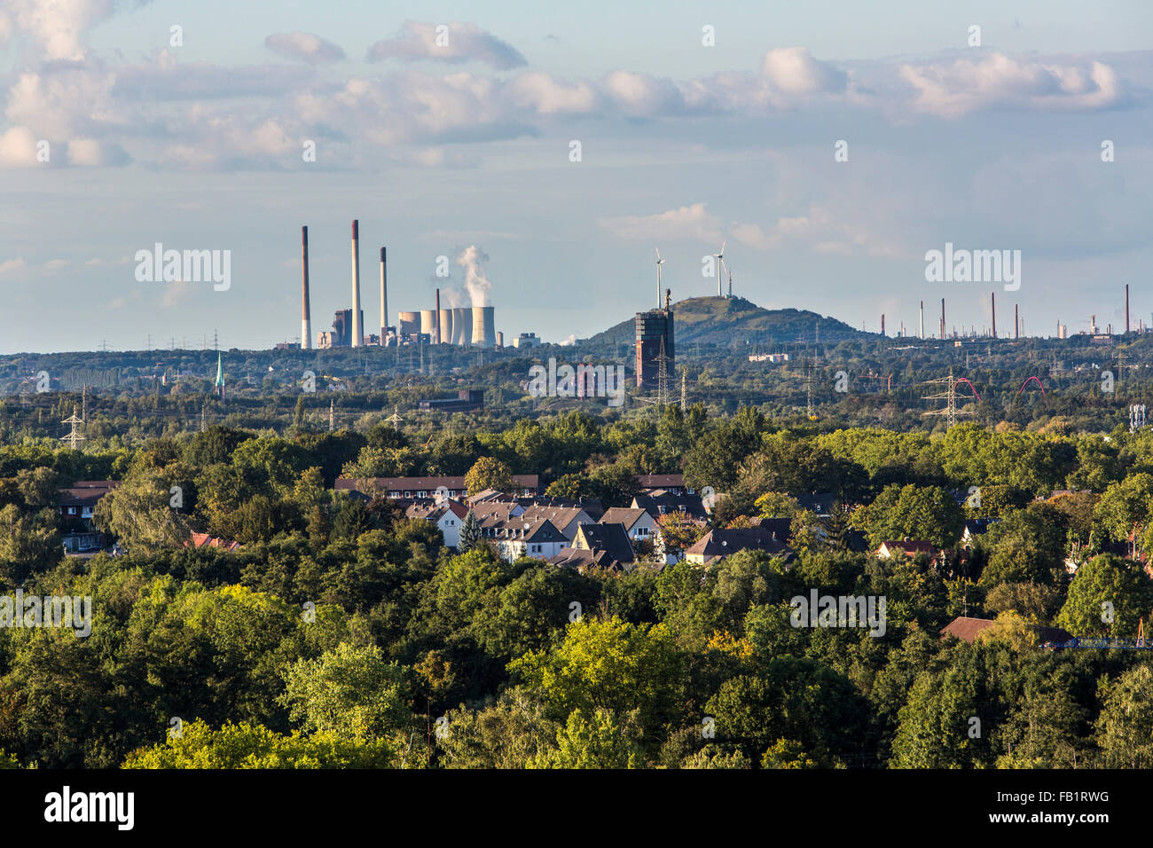 Panoramic view of the northern parts of Essen, Germany, Ruhr area ...