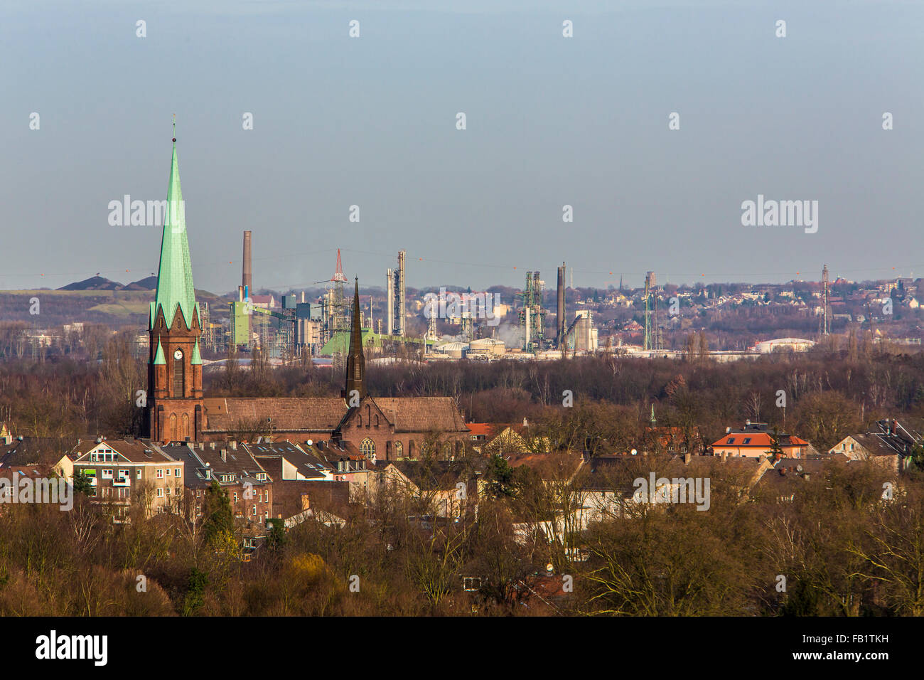Panoramic view of the northern parts of Essen, Germany, Ruhr area ...