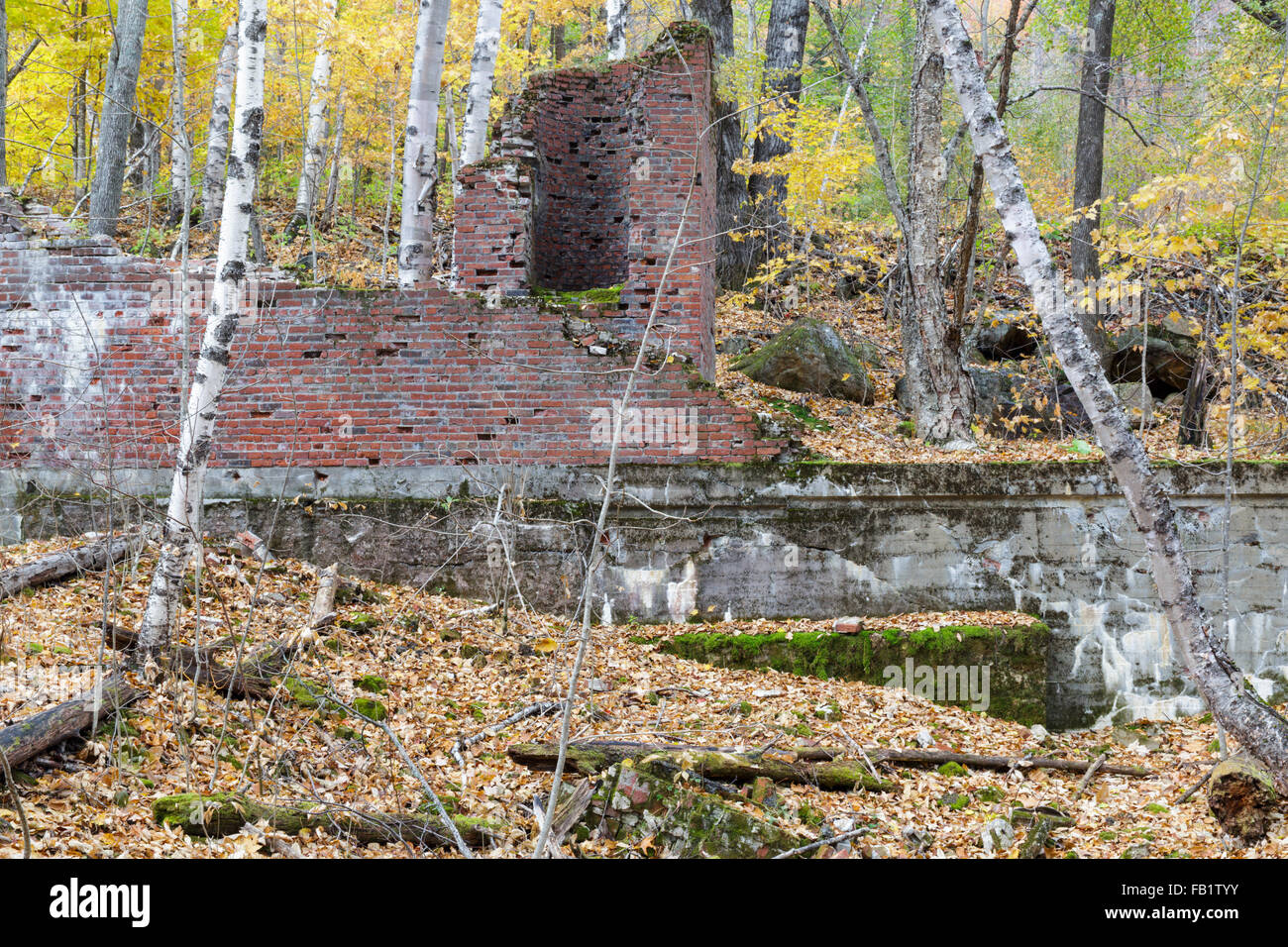 Remnants of the powerhouse in the abandoned village of Livermore, New ...