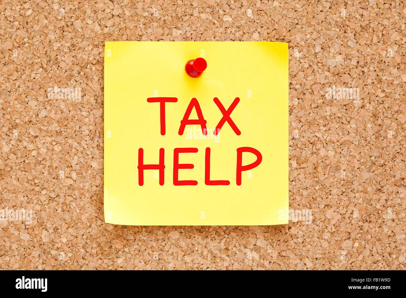 Tax Help Sticky Note Stock Photo - Alamy