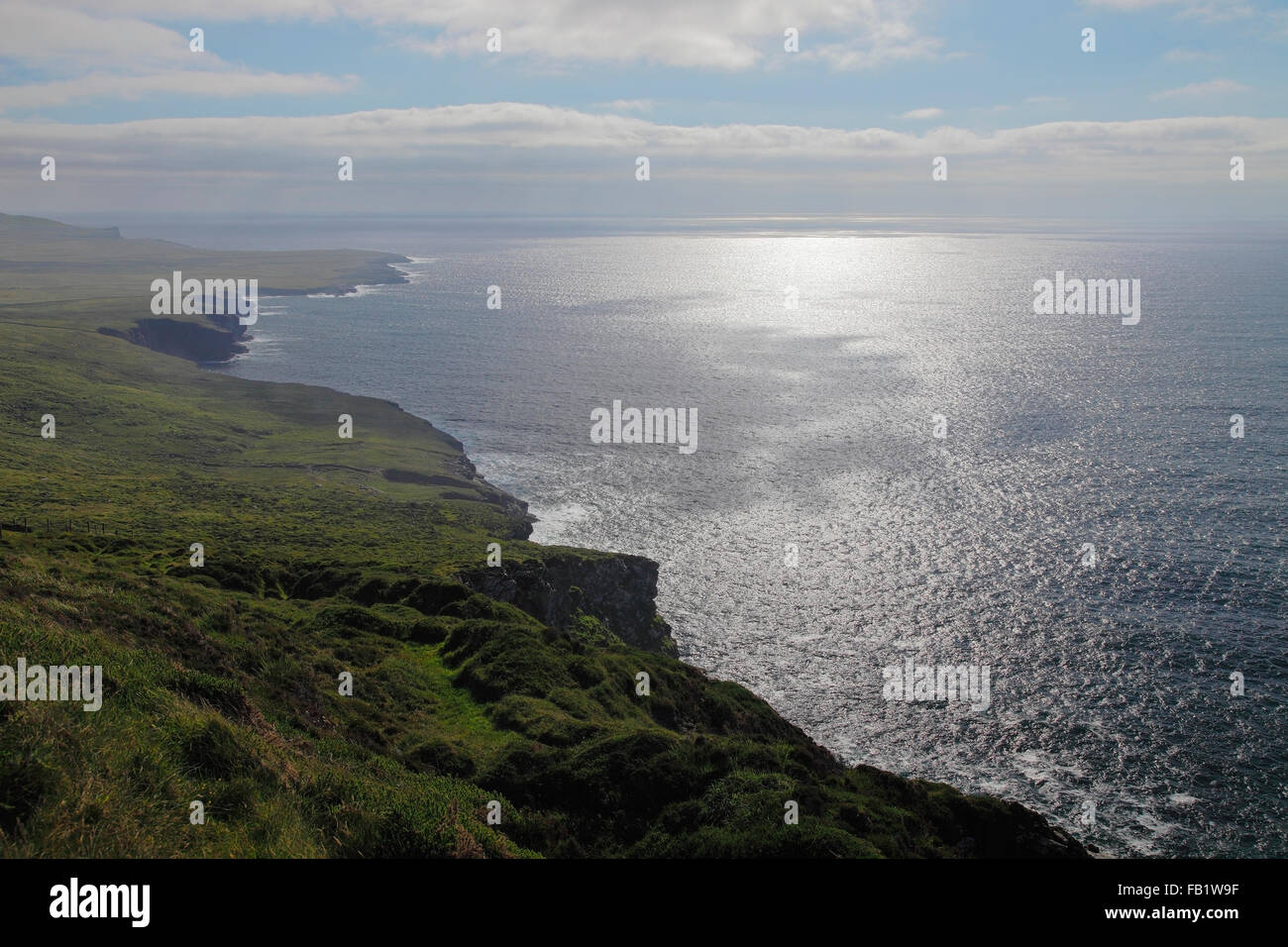 coastline near the Fogher Cliffs on Valentia Island, Co. Kerry, Ireland ...