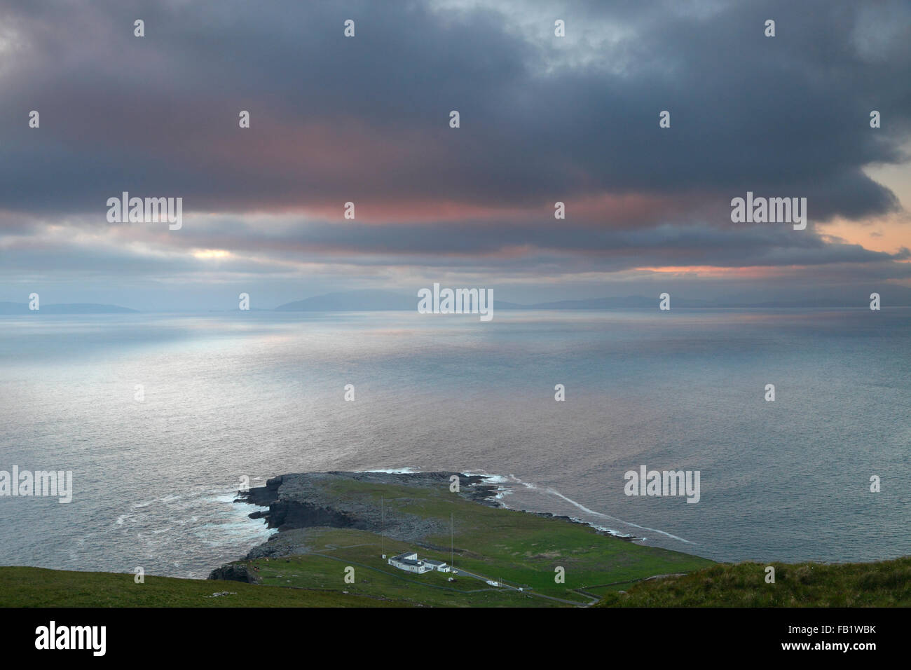 view from Geokaun Mountain on Valentia Island, Ring of Kerry, Iveragh ...