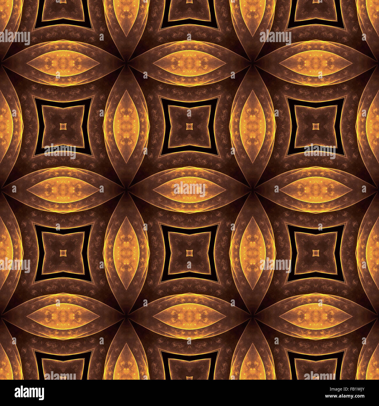Abstract fantasy seamless pattern in brown and yellow. Design element ...