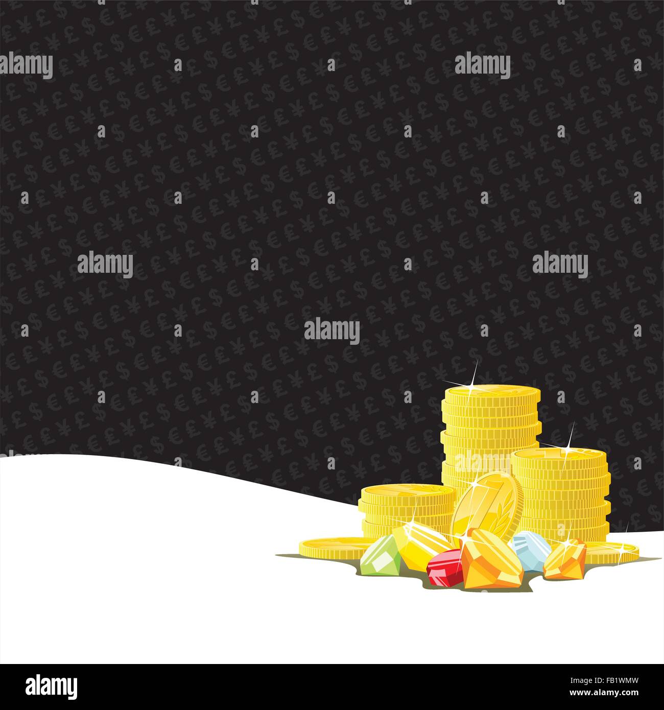 Golden coins and gemstones gambling background Stock Vector Image & Art ...