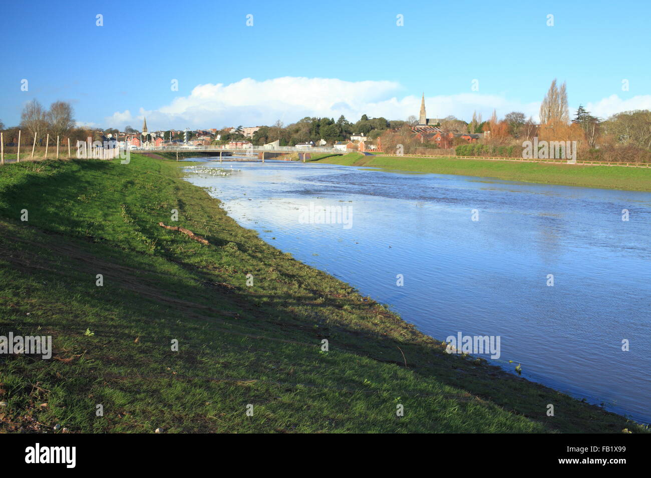 Exeter flood relief channel in operation after recent heavy rain, Devon ...