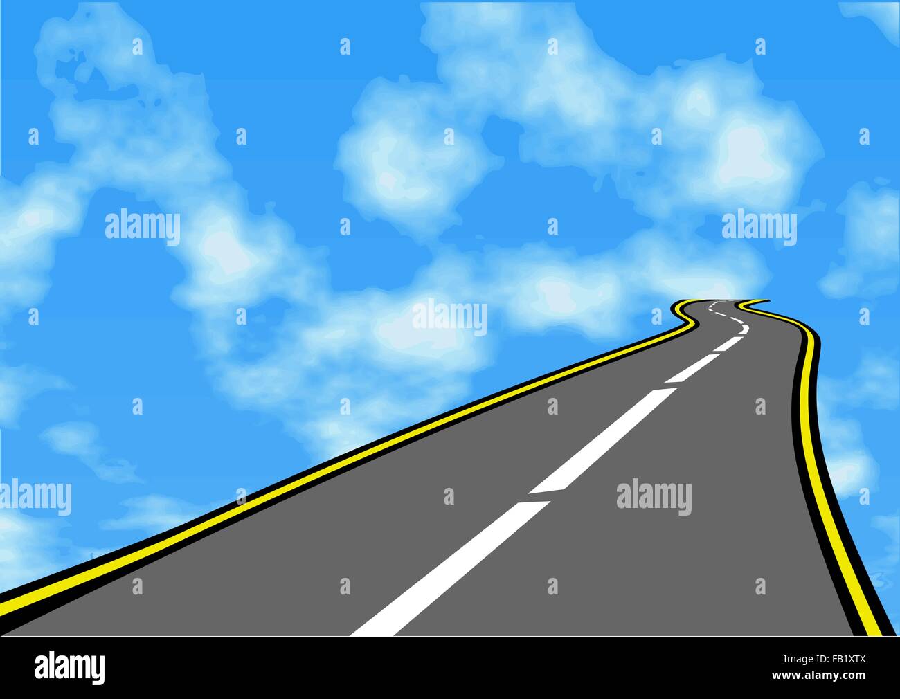 Clouds and road Stock Vector Images - Alamy