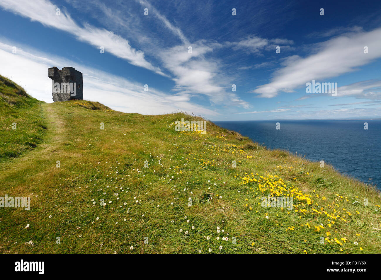 Moher Tower at Hag's Head near Liscannor, Cliffs of Moher, County Clare ...