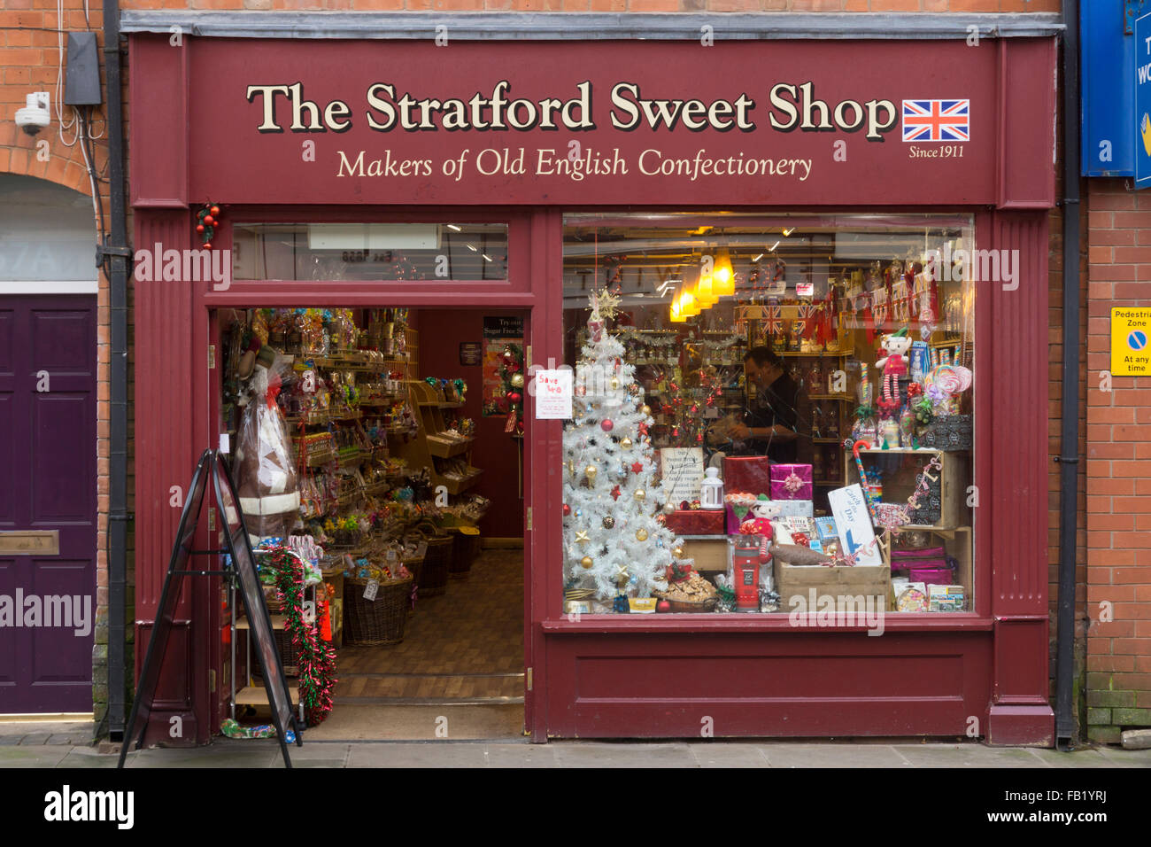 The Stratford Sweet Shop during Christmas in Stratford upon Avon Stock ...