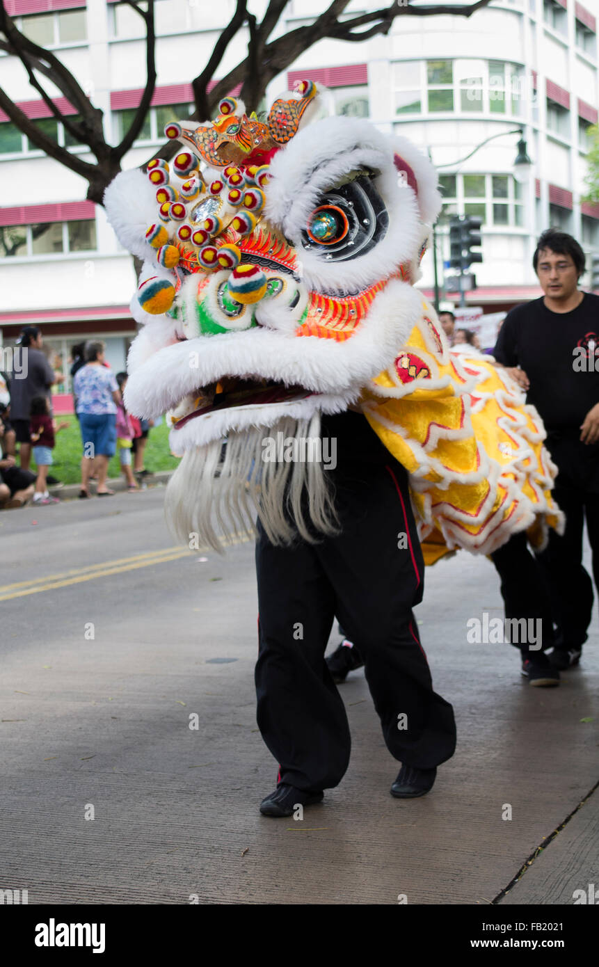 Lion dancer; Chinese New Year parade, "Night in Chinatown Stock Photo ...