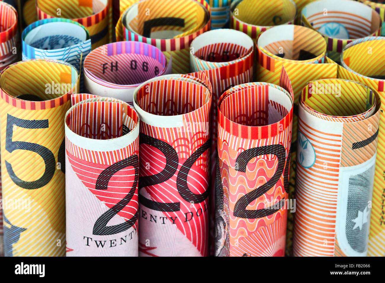 Australian money rolled up hi-res stock photography and images - Alamy