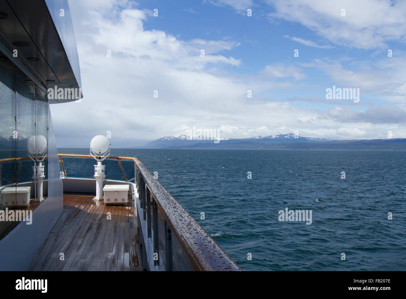 Ship sailing through the Beagle Channel in Argentina Stock Photo - Alamy