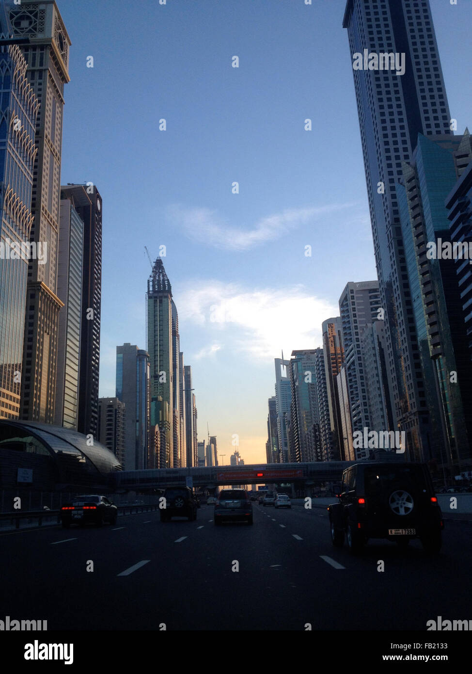 Dubai at Sunset Stock Photo - Alamy