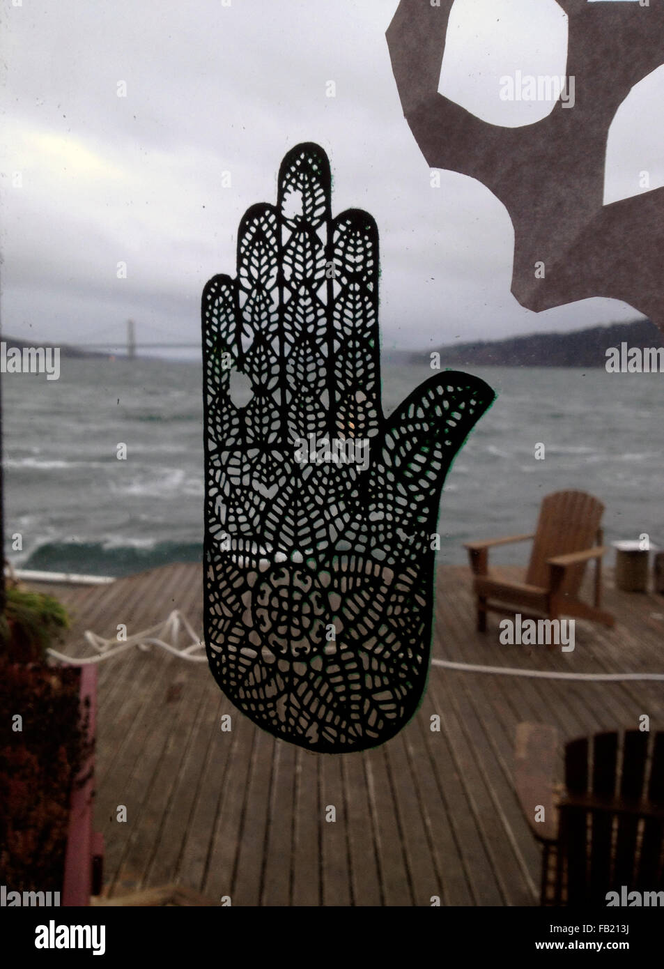 hand of fatima window decal Stock Photo - Alamy