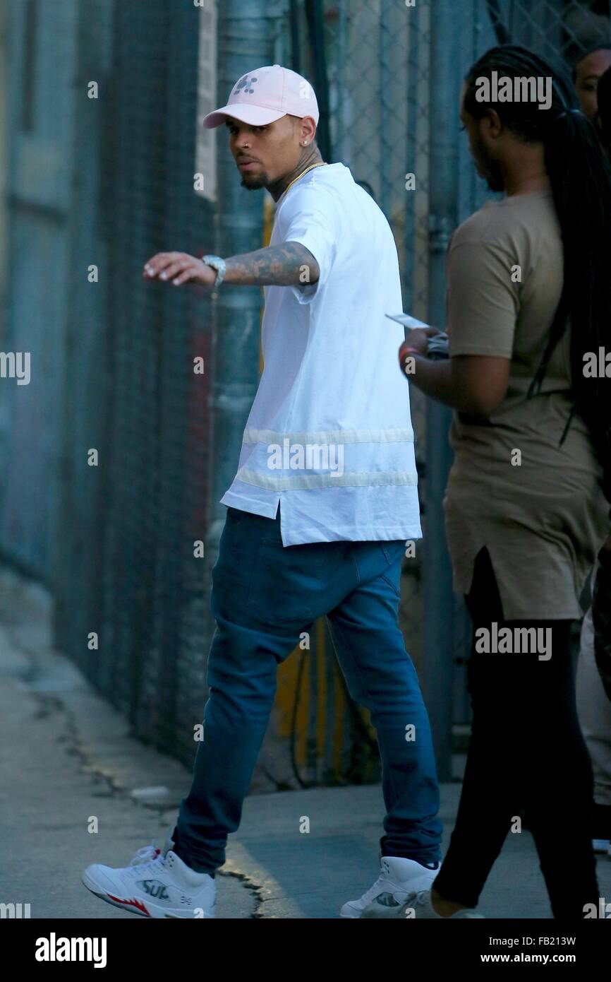 Chris brown seen arriving at ABC studios before his performance on ...