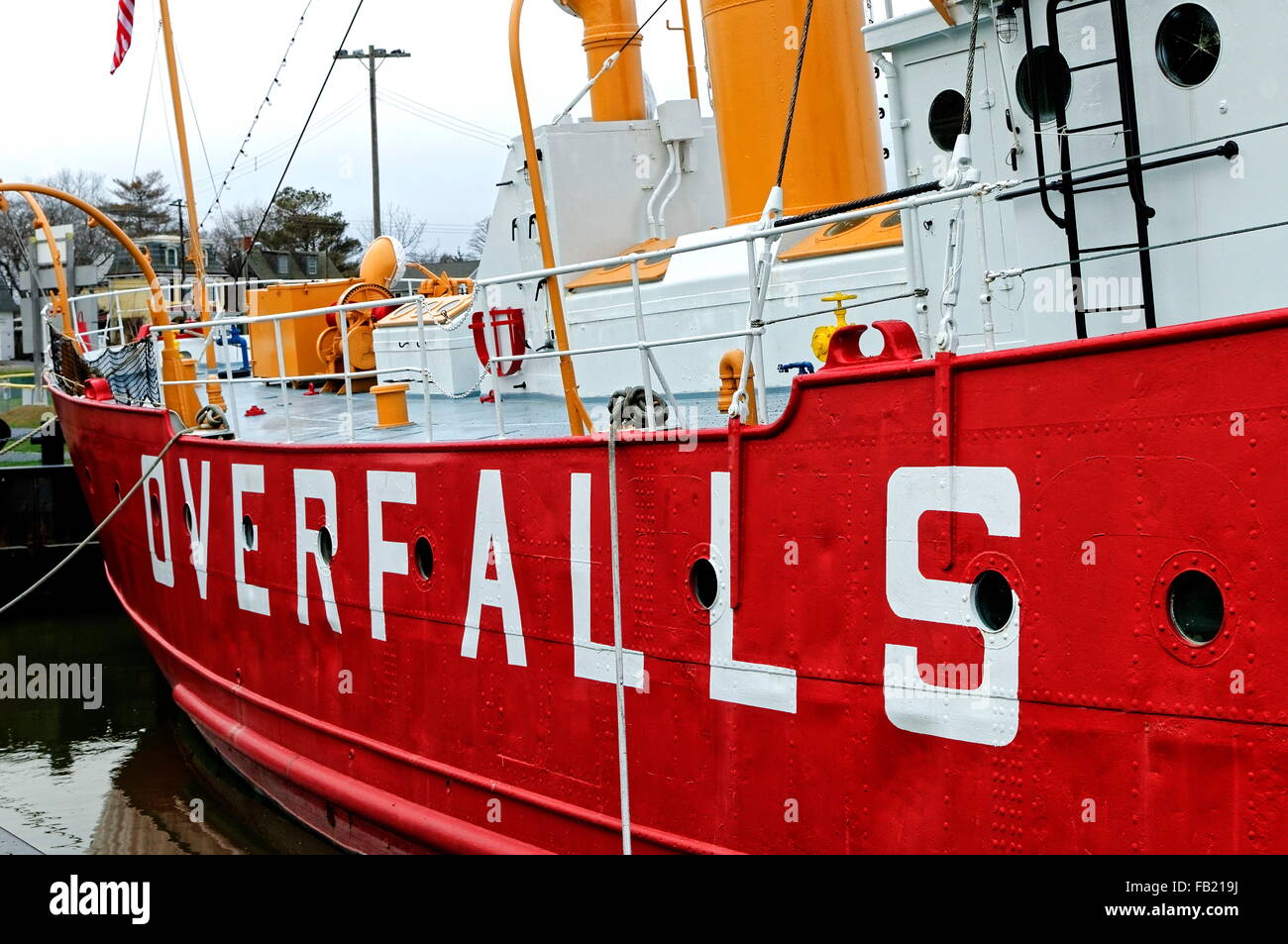 Lightship Overfalls, now a museum ship, at its dock in Lewes, Delaware ...