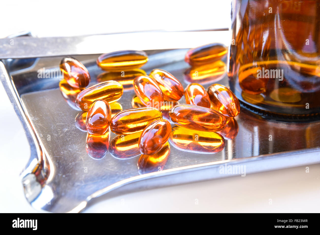 Lecithin gel vitamin supplement capsules Stock Photo - Alamy