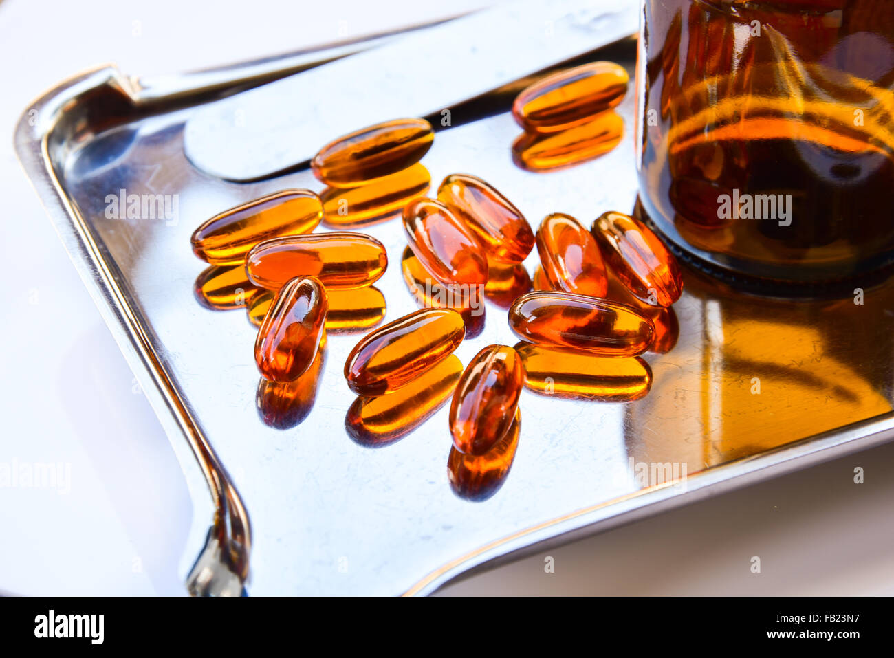 Lecithin gel vitamin supplement capsules Stock Photo - Alamy
