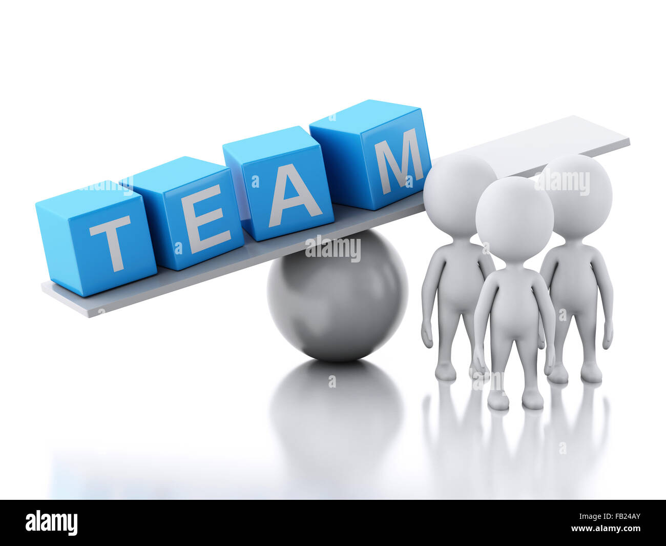 3d render image. White business people and a balance. Team concept ...