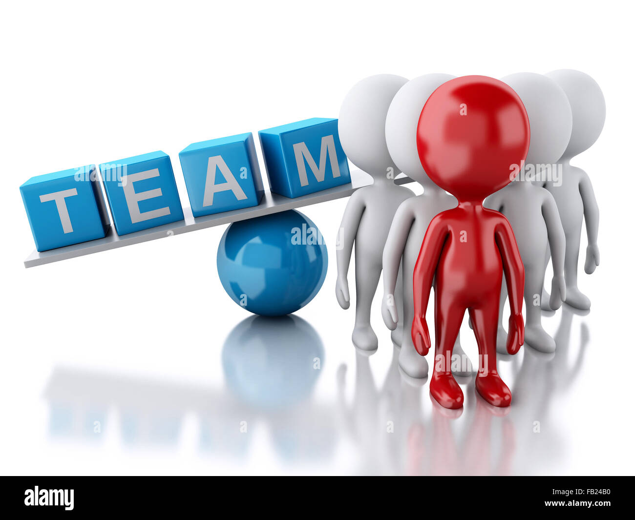 3d render image. White business people and a balance. Team concept ...