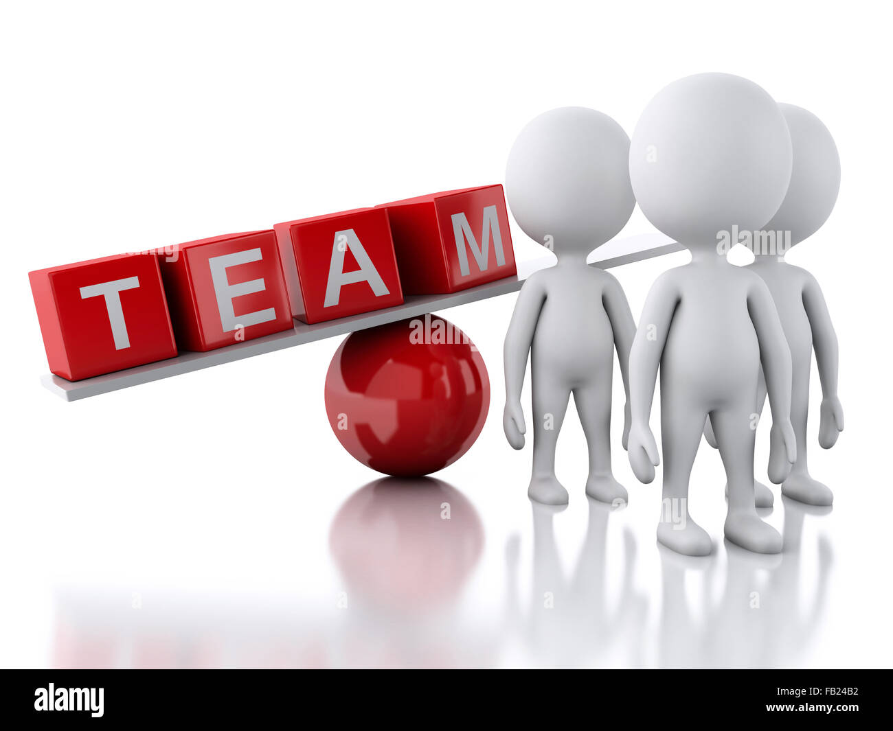 3d render image. White business people and a balance. Team concept ...
