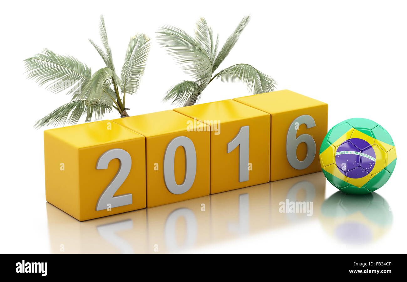 3d renderer image. Brazil 2016 concept. Isolated white Stock Photo - Alamy