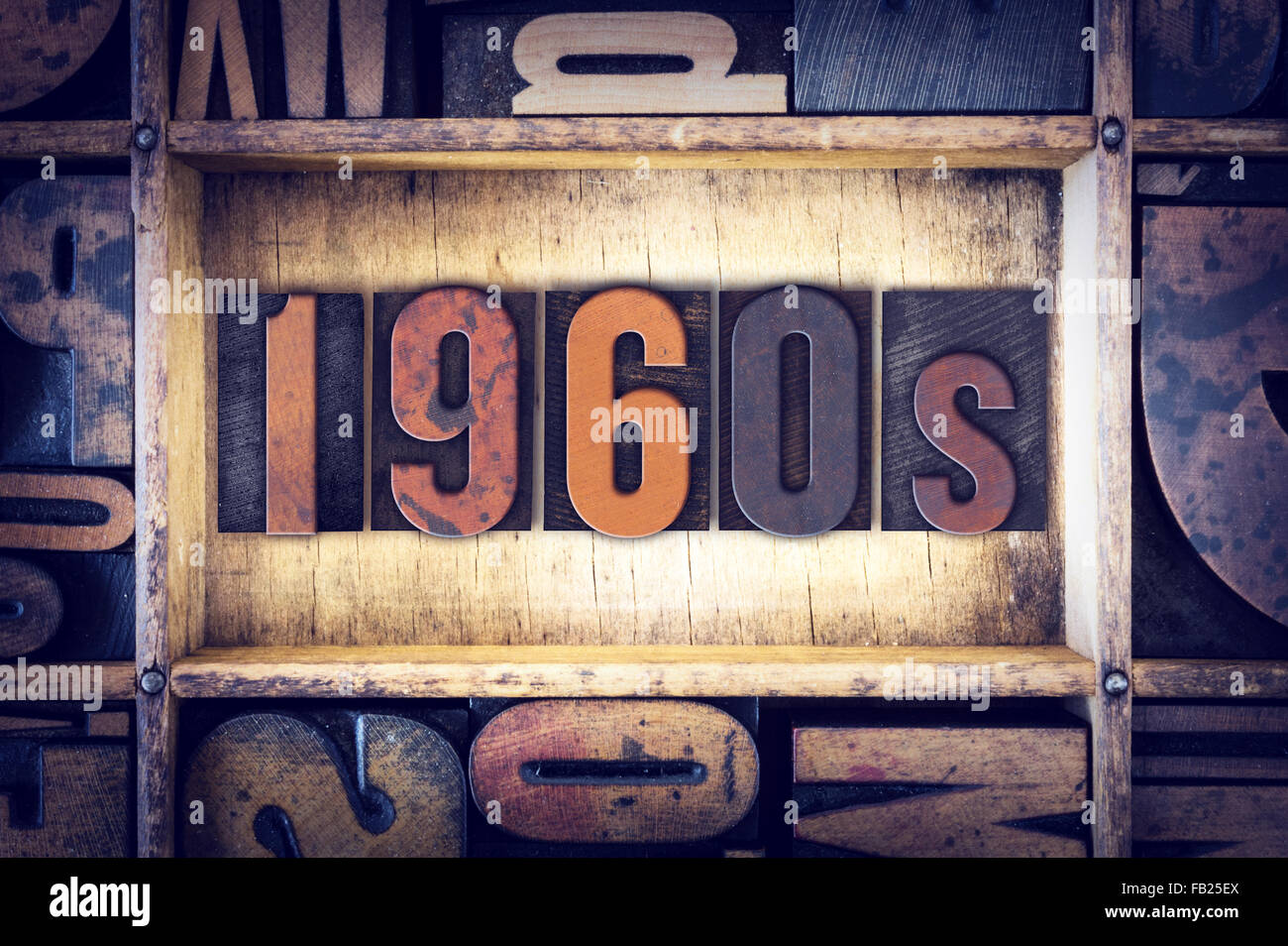 The word "1960s" written in vintage wooden letterpress type Stock Photo ...