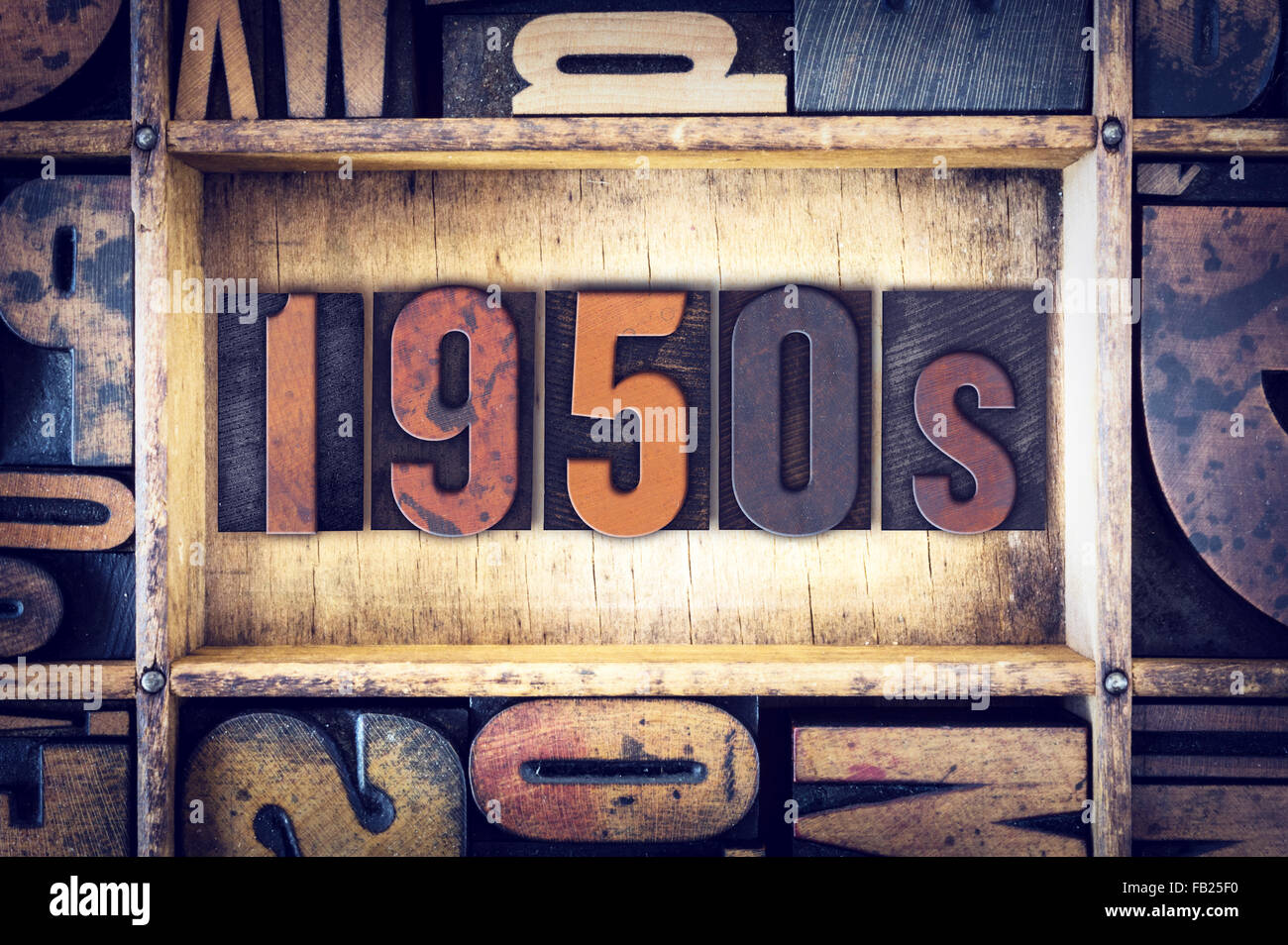 Word 1950s written in vintage hi-res stock photography and images - Alamy