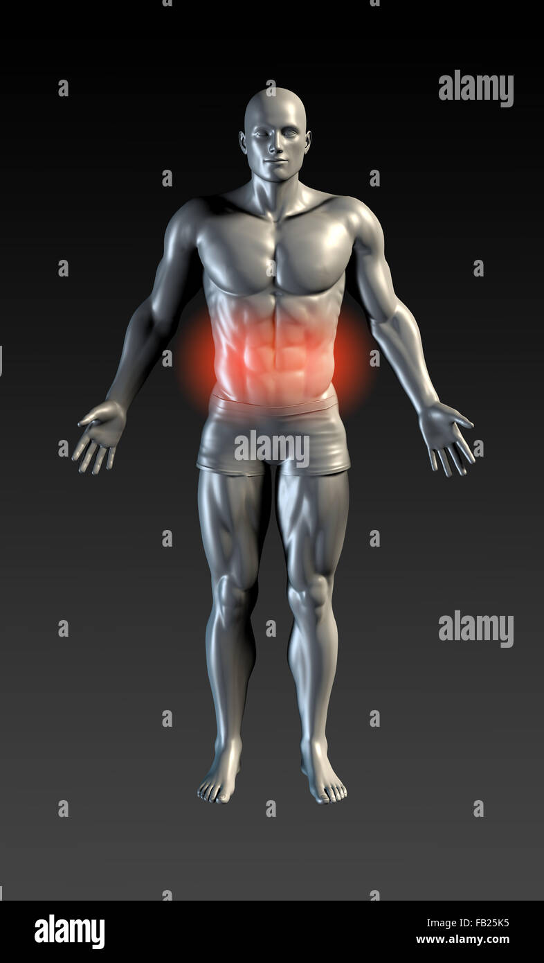 Abdominal Injury with Red Glow on Area Series Stock Photo - Alamy