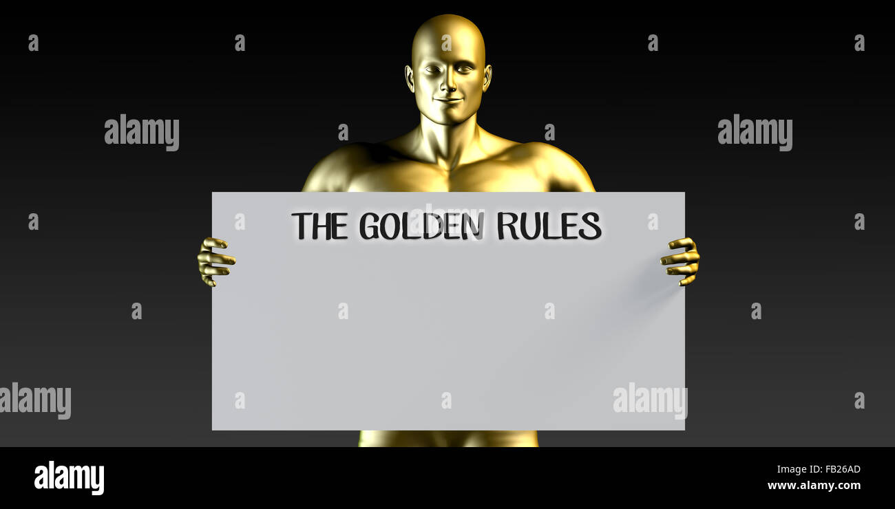 The Golden Rules with a Man Holding Placard Poster Template Stock Photo ...