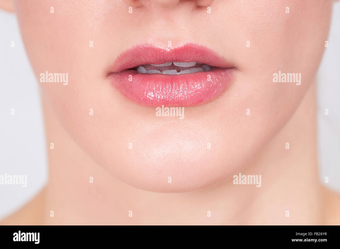 Closeup of a young woman's lips Stock Photo - Alamy