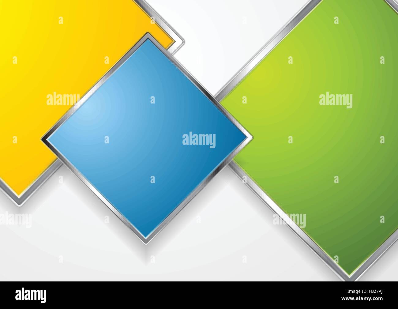 Bright squares with metallic frame vector design Stock Vector Image ...