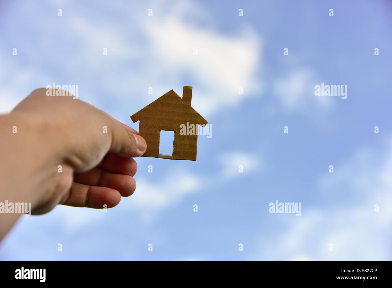 The concept of building houses on sky Stock Photo - Alamy