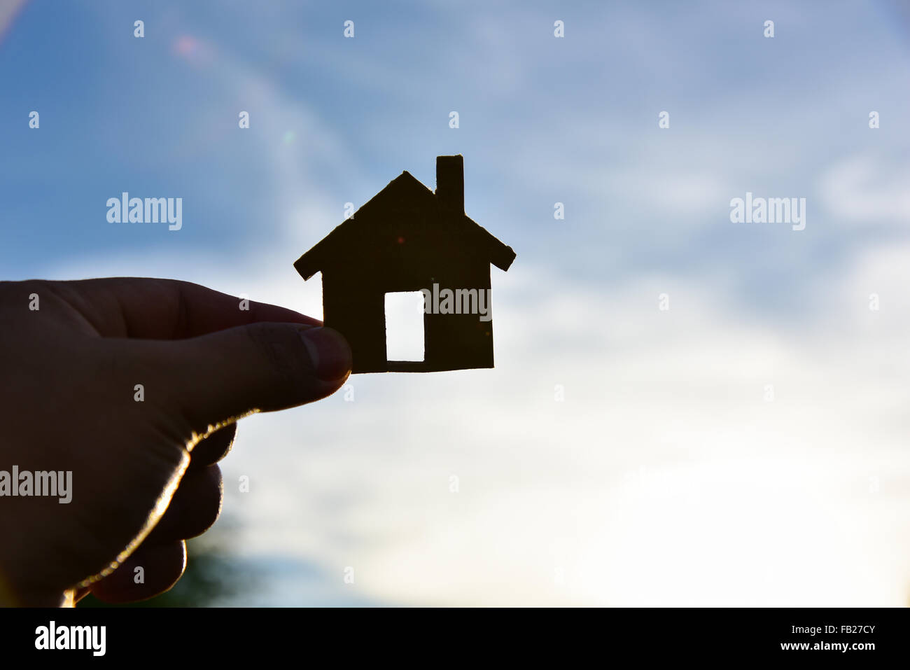 The concept of building houses on sky Stock Photo - Alamy