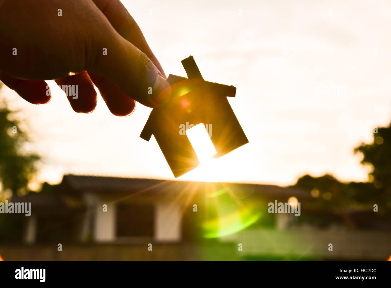 The concept of building houses on sky Stock Photo - Alamy