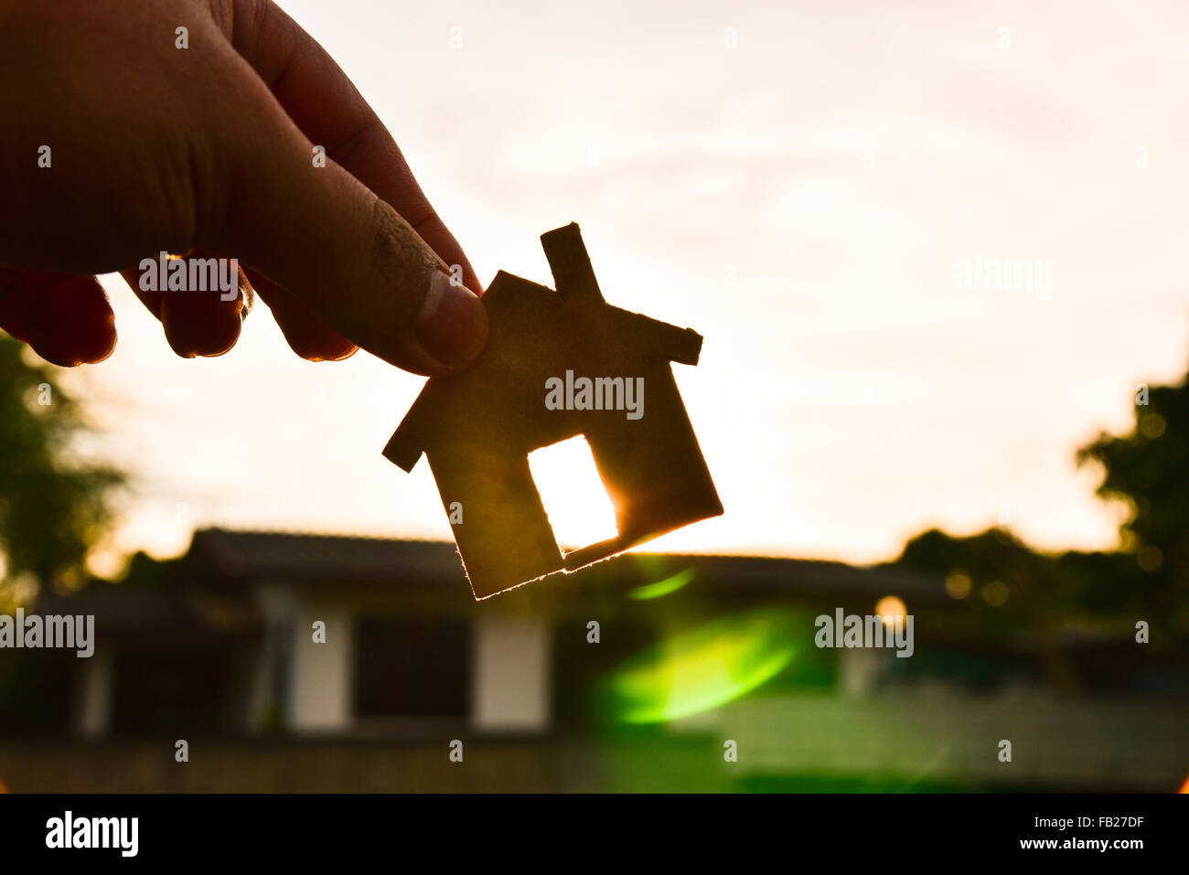 The concept of building houses on sky Stock Photo - Alamy