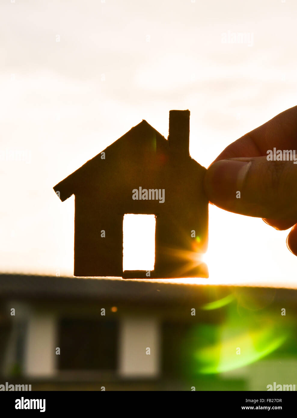 The concept of building houses on sky Stock Photo - Alamy