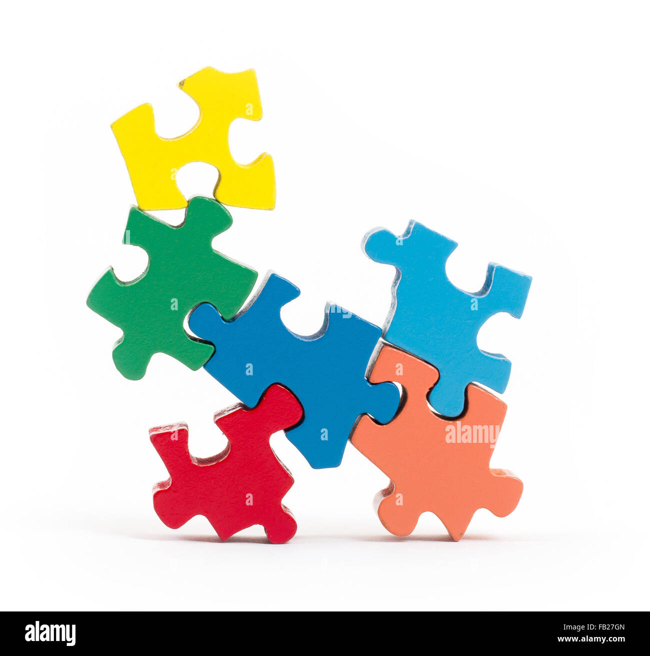 Closeup of big jigsaw puzzle pieces isolated on white Stock Photo - Alamy