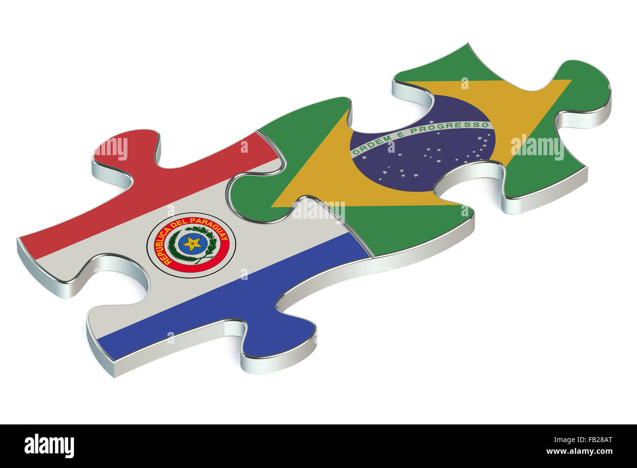 Brazil and Paraguay puzzles from flags Stock Photo - Alamy