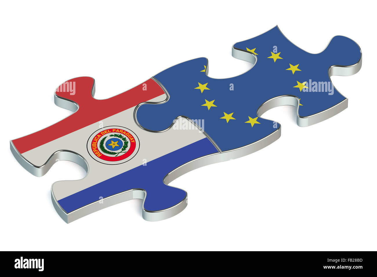 Paraguay and European Union puzzles from flags Stock Photo - Alamy