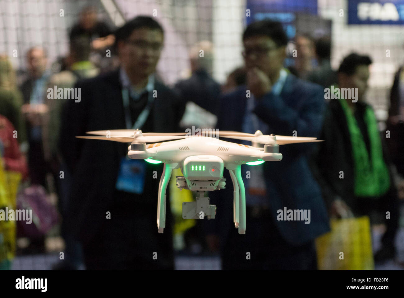 Las Vegas, Nevada, USA. 06th Jan, 2016. Convention attendees watch the ...