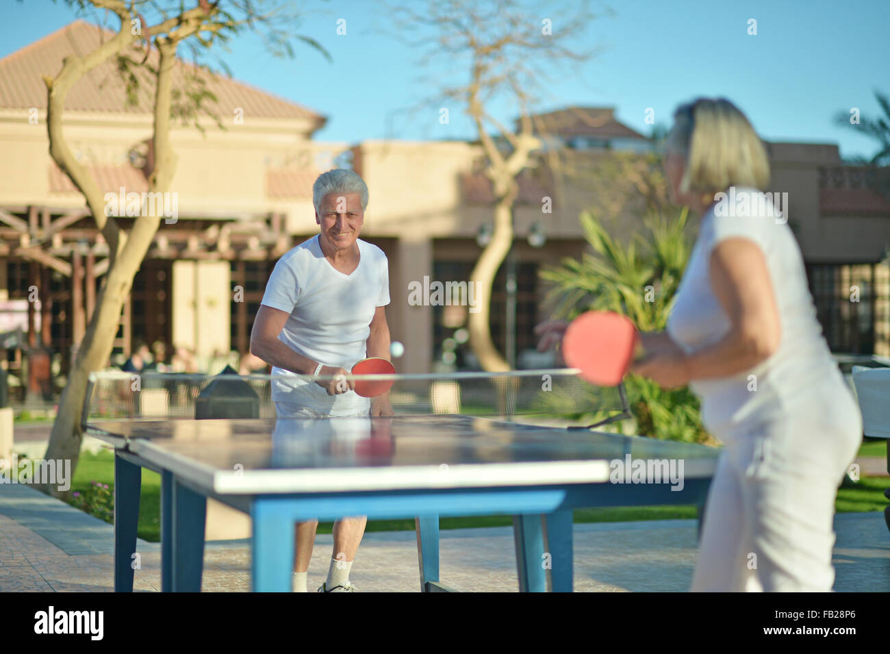 Playing ping pong outside hi-res stock photography and images - Alamy