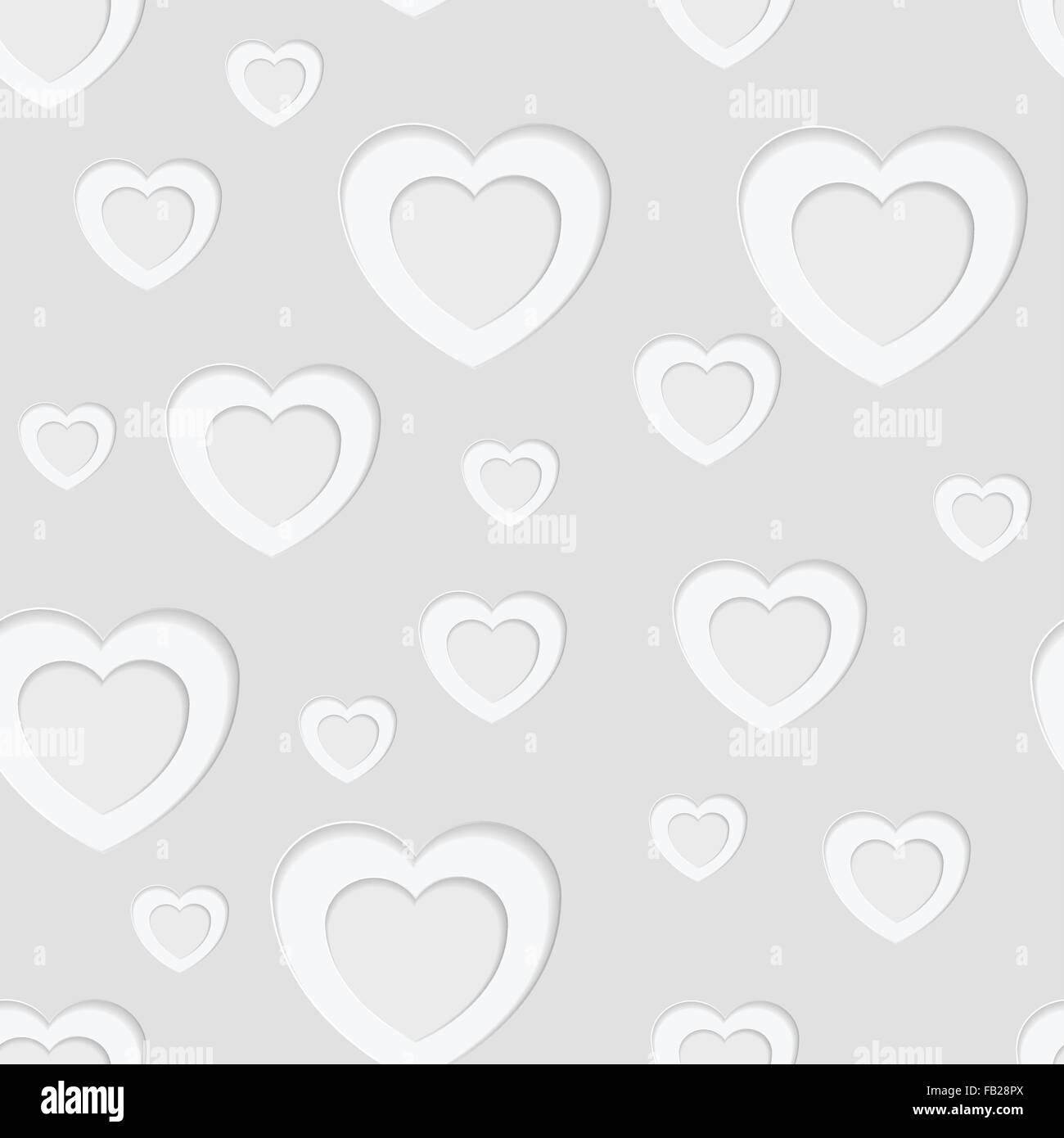 Grey seamless paper pattern with hearts. Vector background Stock Vector ...